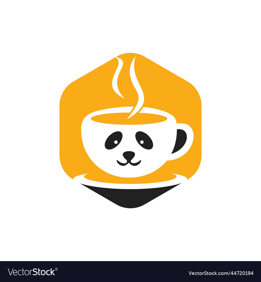 Panda coffee logo design template Royalty Free Vector Image