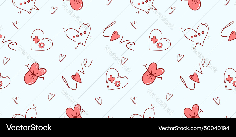 Seamless pattern for valentines day with heart Vector Image