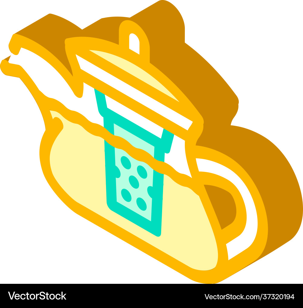Teapot for boiling tea isometric icon Royalty Free Vector