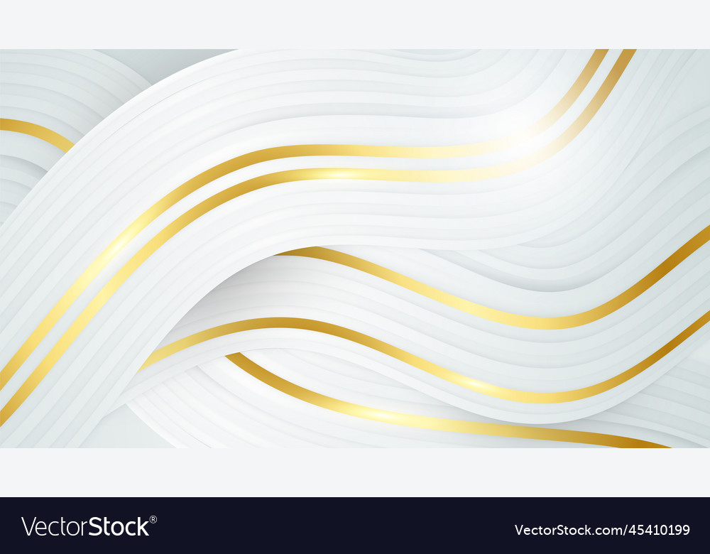 Abstract gold wave lines on white background Vector Image