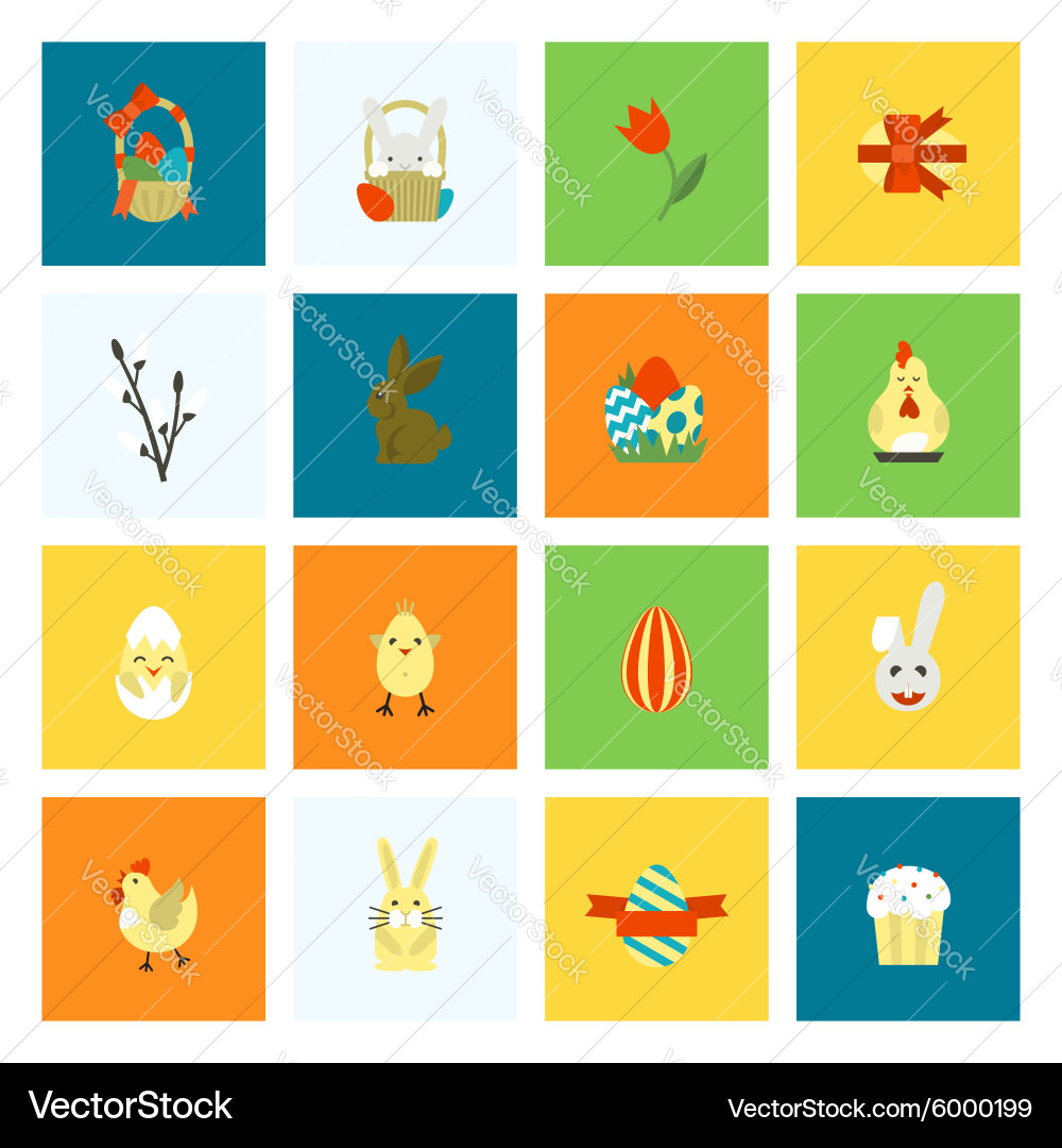 Celebration Easter Icons Royalty Free Vector Image