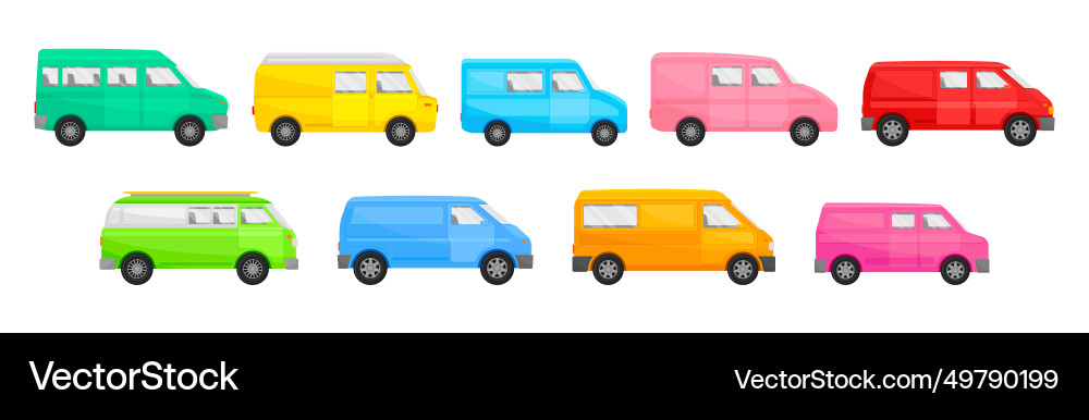 Colorful minivan as multi-purpose vehicle side Vector Image