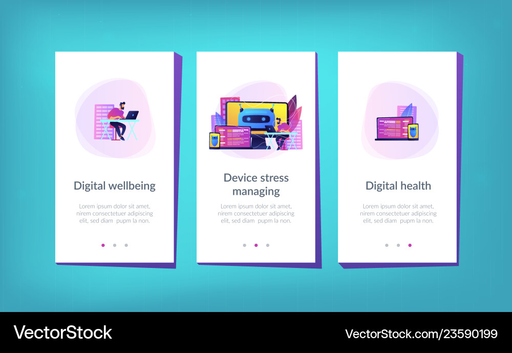 Digital wellbeing app interface template Vector Image