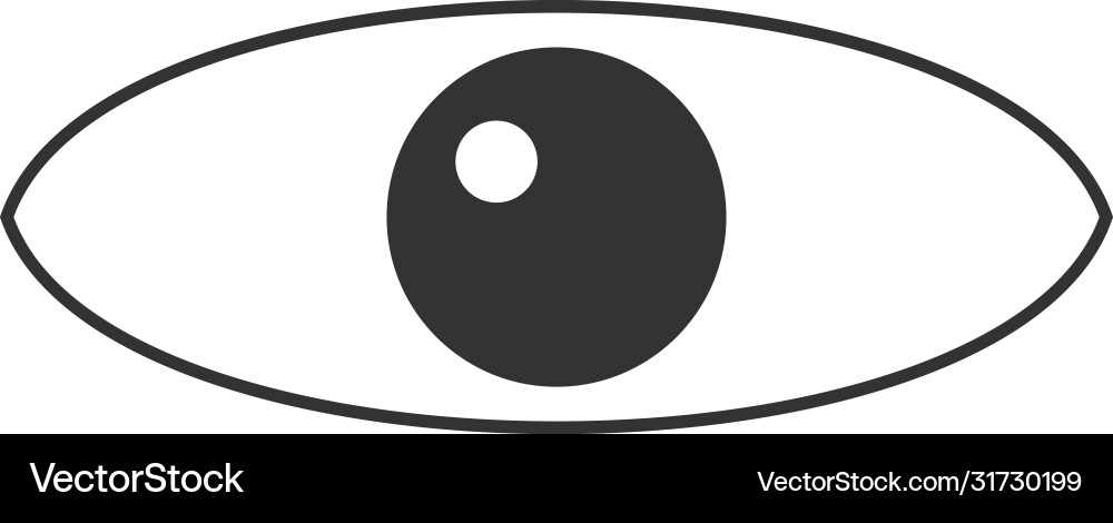 Eye icon flat Royalty Free Vector Image - VectorStock