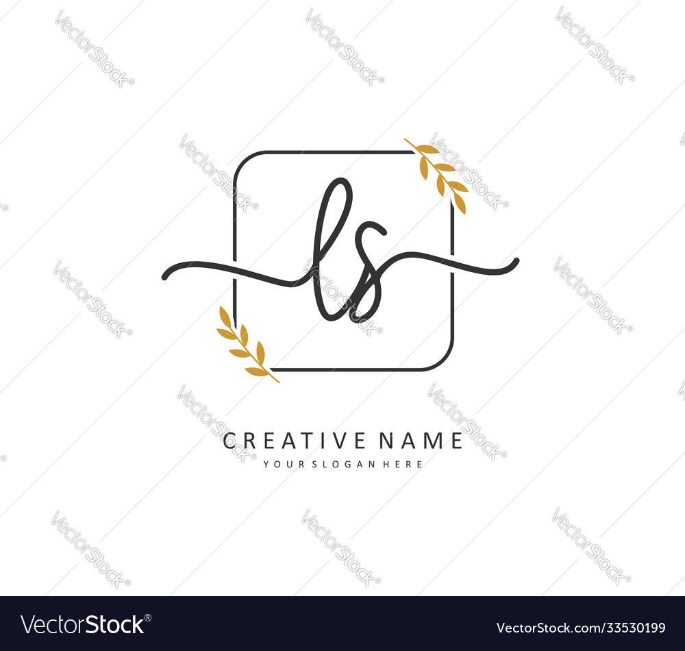 L s ls initial letter handwriting and signature Vector Image