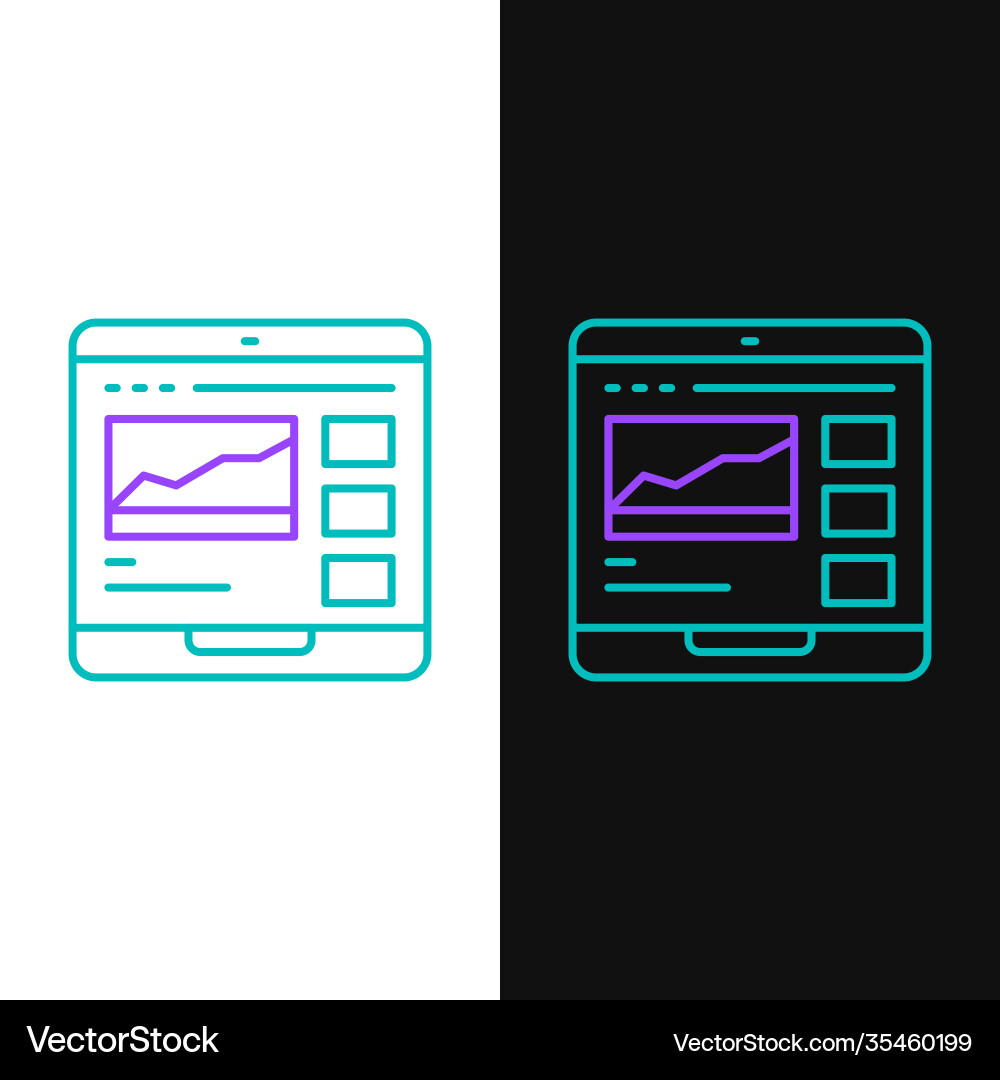 Line trading courses icon isolated on white Vector Image