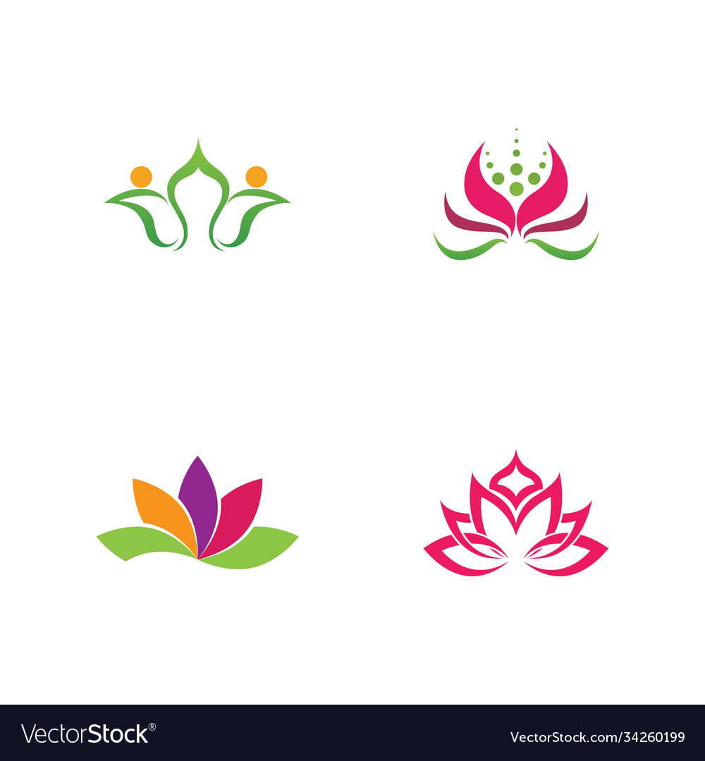Lotus flowers design logo template Royalty Free Vector Image