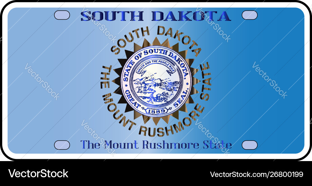 South Dakota Emblem License Plate at Carolyn Cotter blog