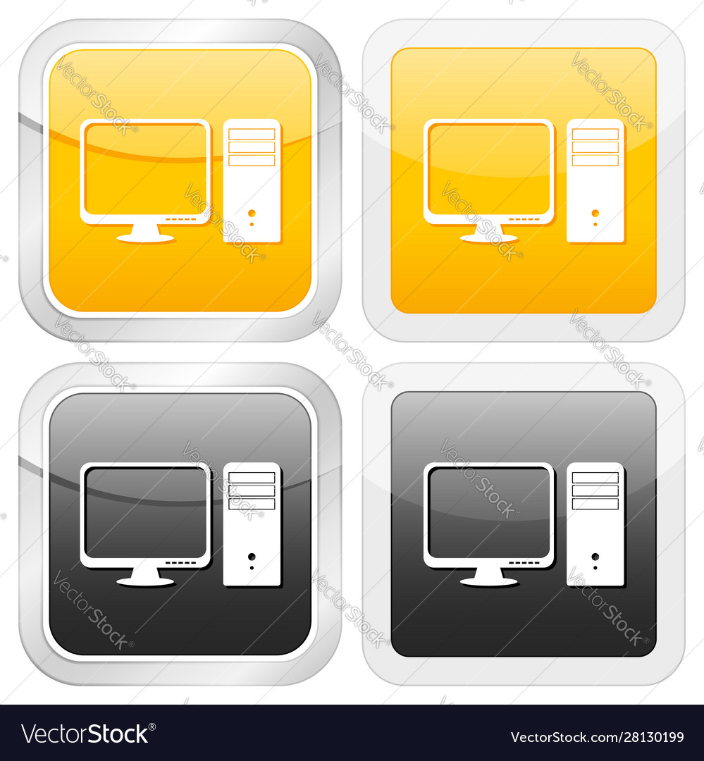 Square icon computer Royalty Free Vector Image