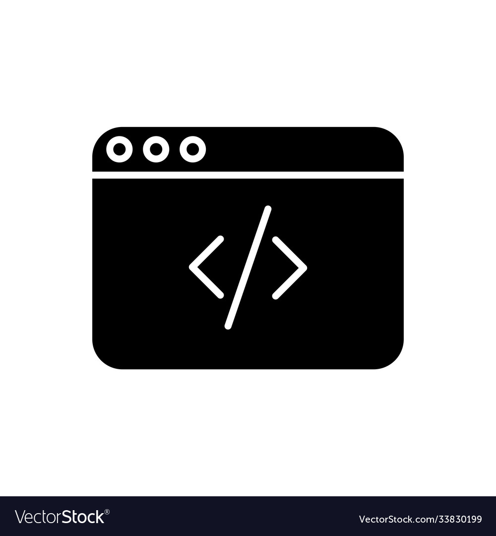 Webpage template with code silhouette style icon Vector Image