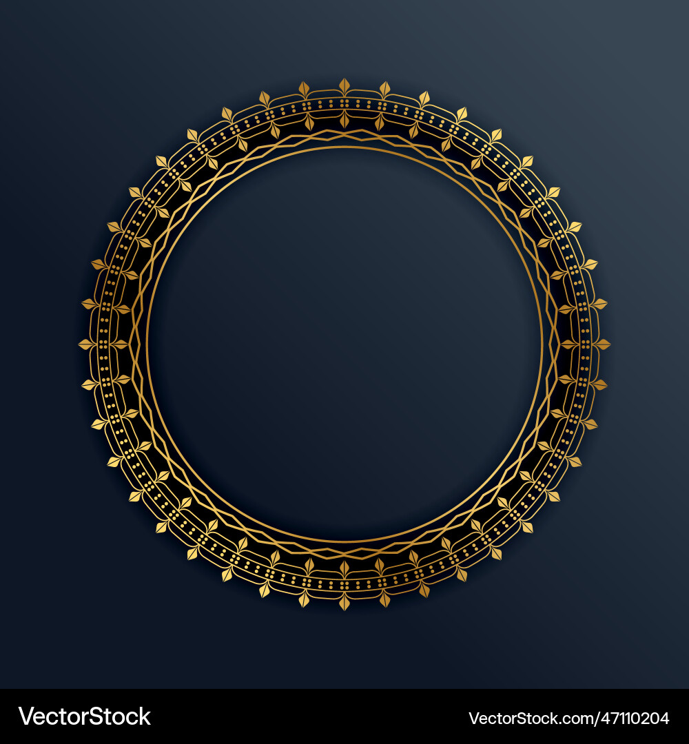 Golden lace frame background for ethnic and Vector Image