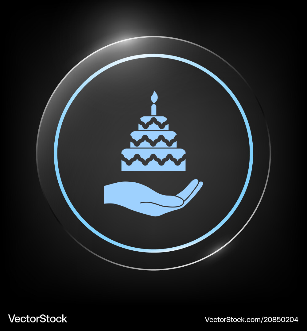 Hand holding a cake icon Royalty Free Vector Image