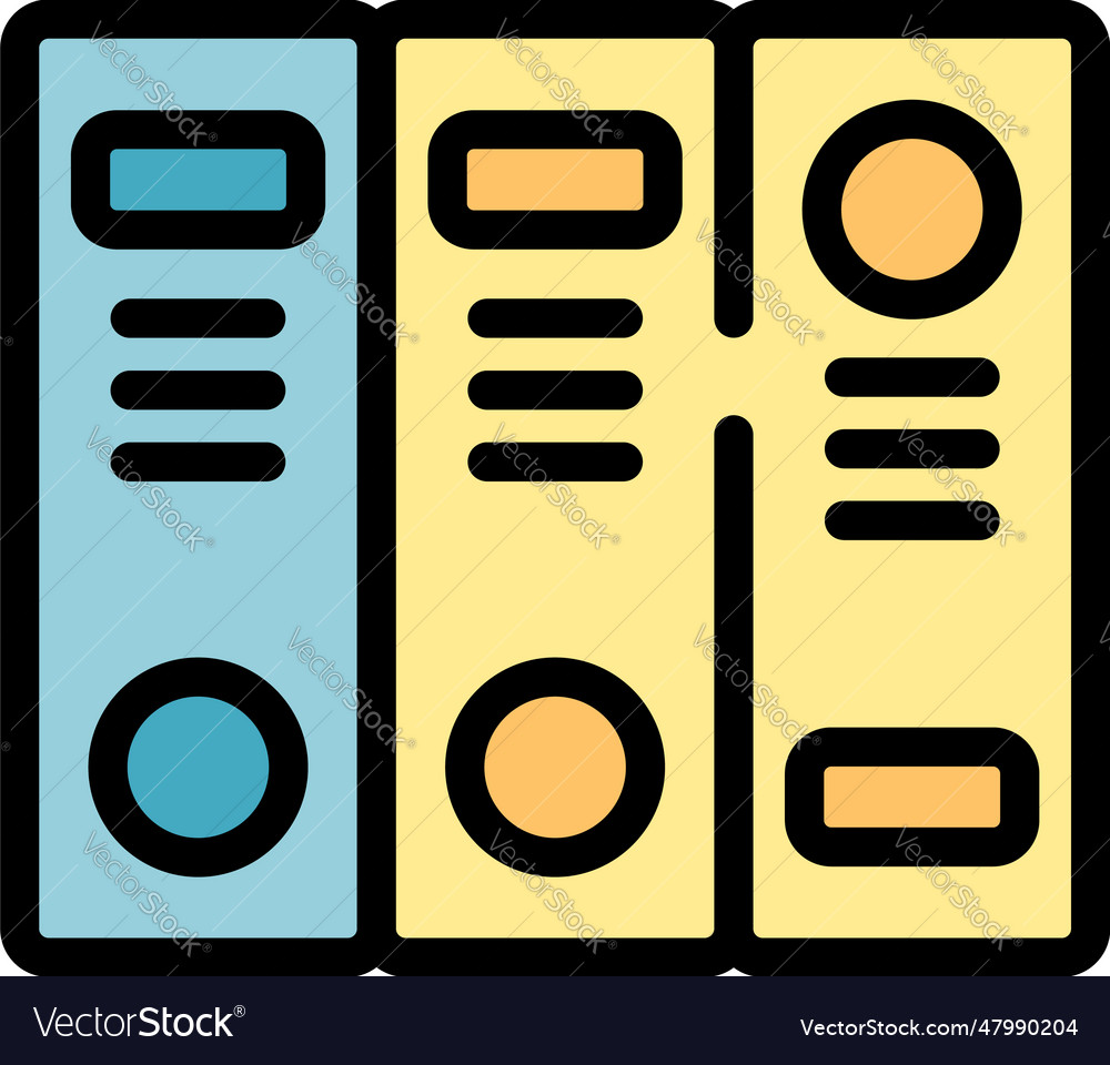 Office folder icon flat Royalty Free Vector Image