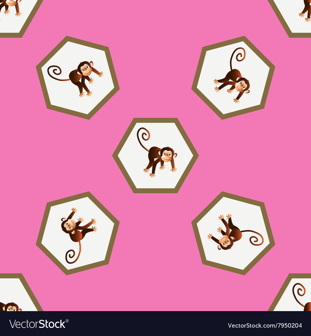 Pattern with a monkey Royalty Free Vector Image