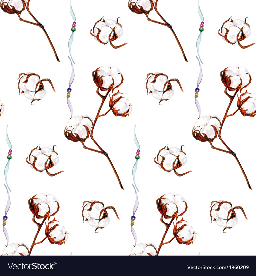 Cotton pattern Royalty Free Vector Image - VectorStock