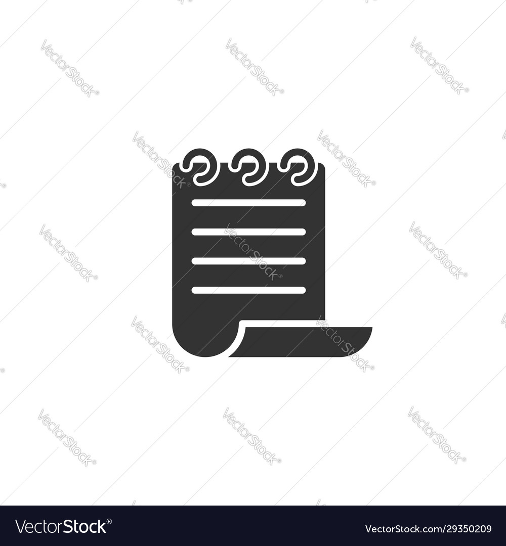 Document note icon in flat style paper sheet Vector Image