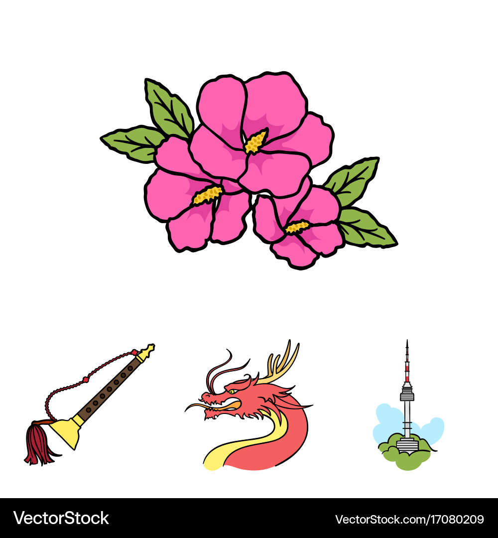 Dragon with mustache seoul tower national Vector Image