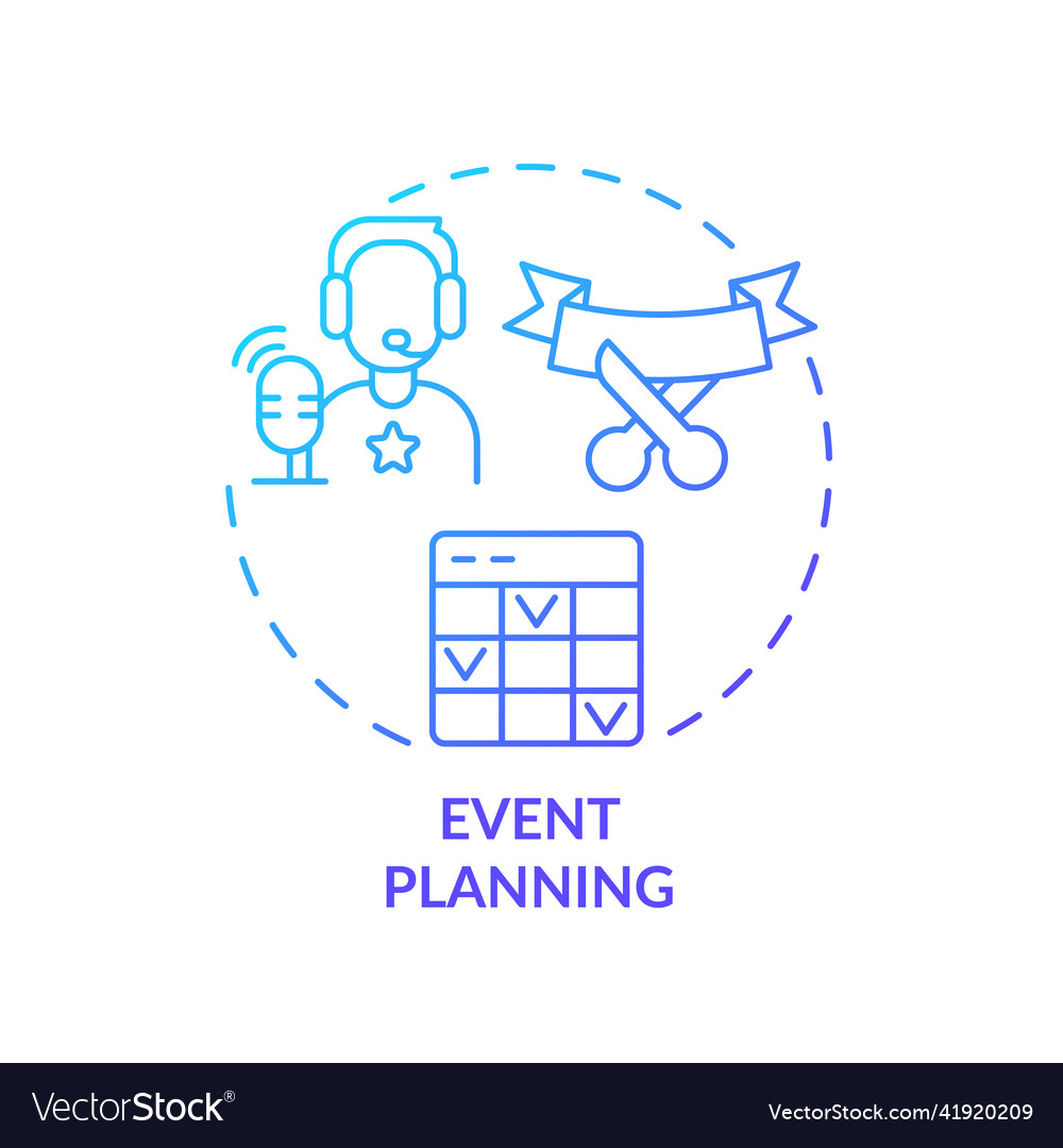 Event planning blue gradient concept icon Vector Image