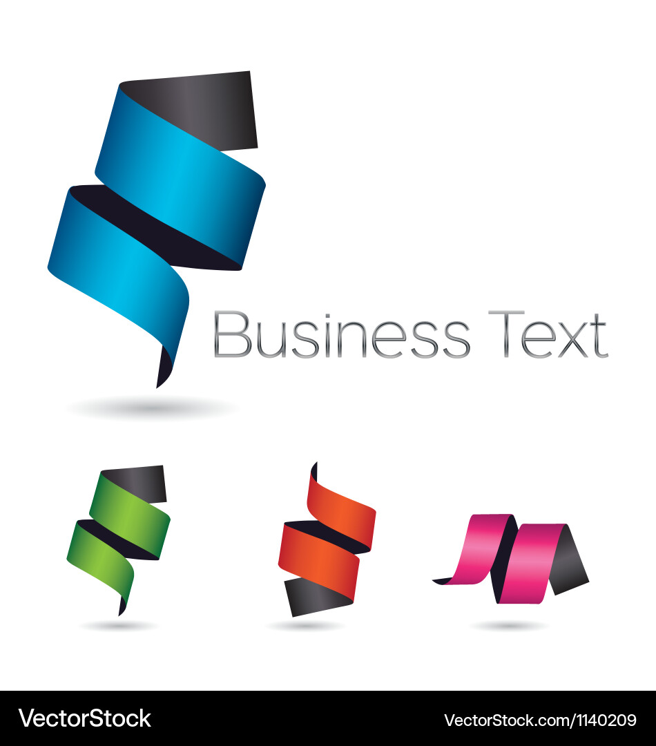Ribbon scroll logo element Royalty Free Vector Image