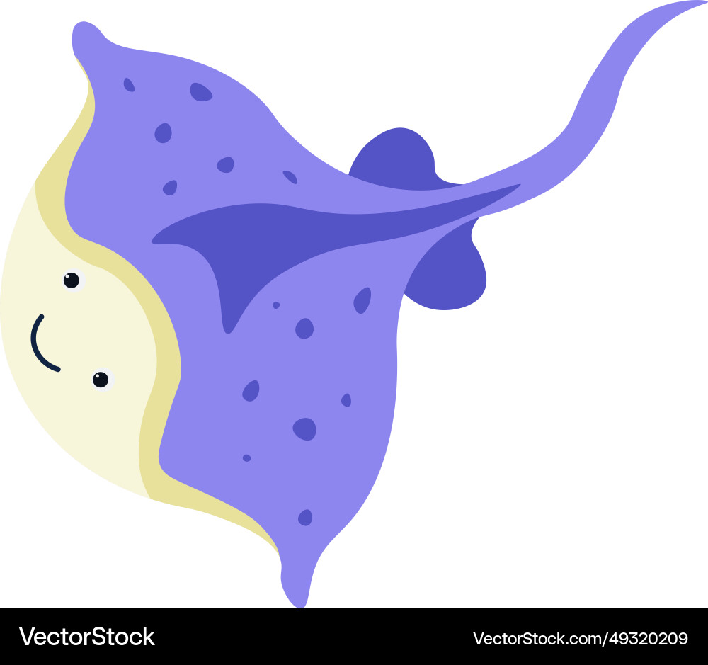 Stingray fish sea animal floating underwater Vector Image