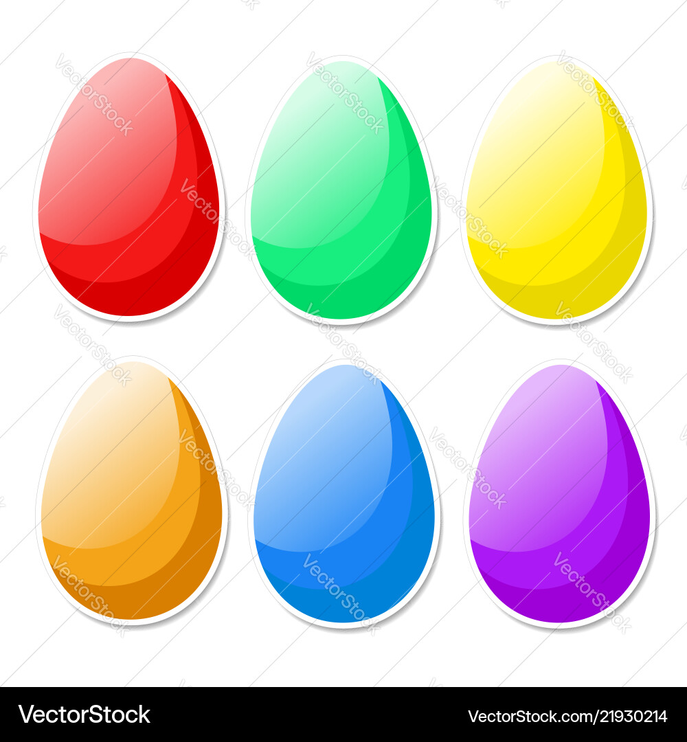 Colorful bright easter eggs in cartoon style Vector Image