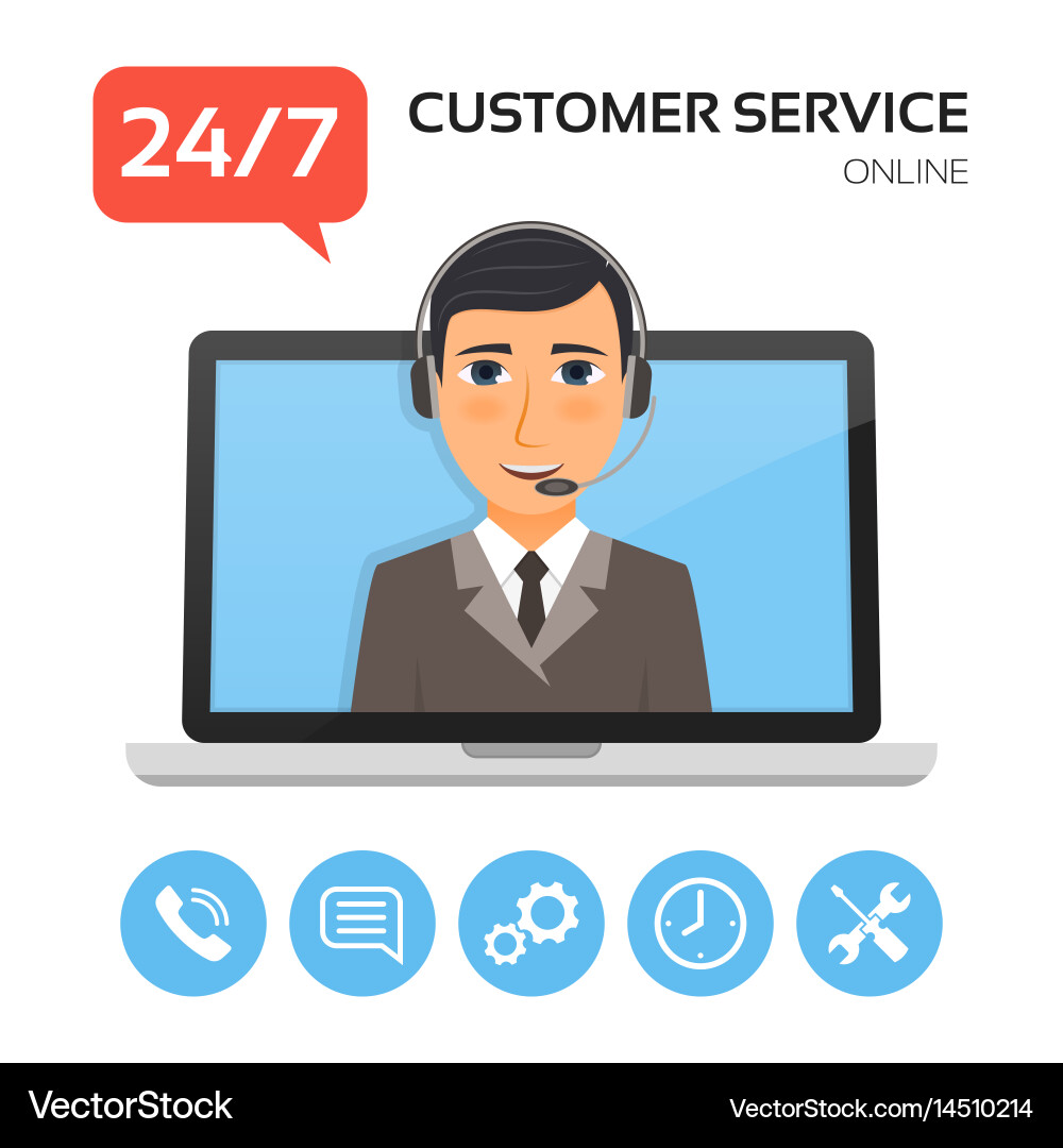 Customer servicetechnical support call center Vector Image
