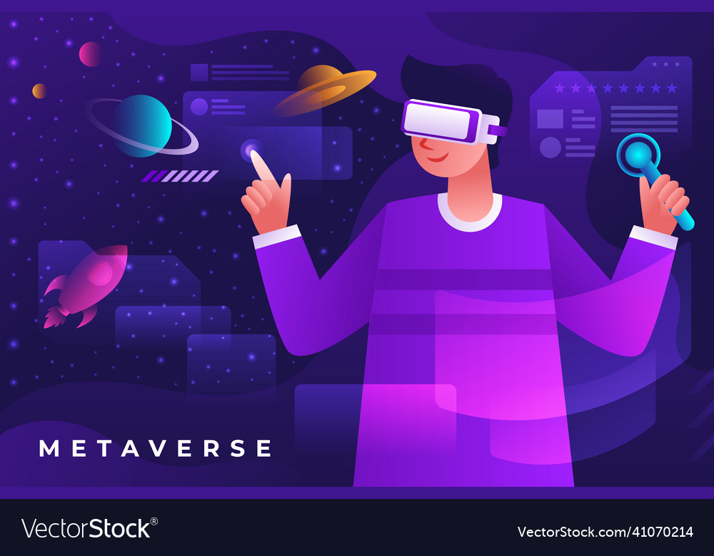 Gradient metaverse background Royalty Free Vector Image