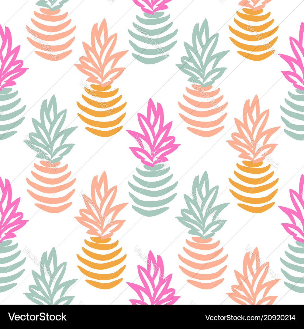 Pineapple seamless pattern Royalty Free Vector Image