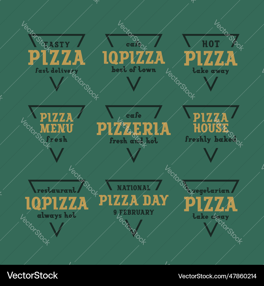 Pizzeria logo set template design emblem Vector Image