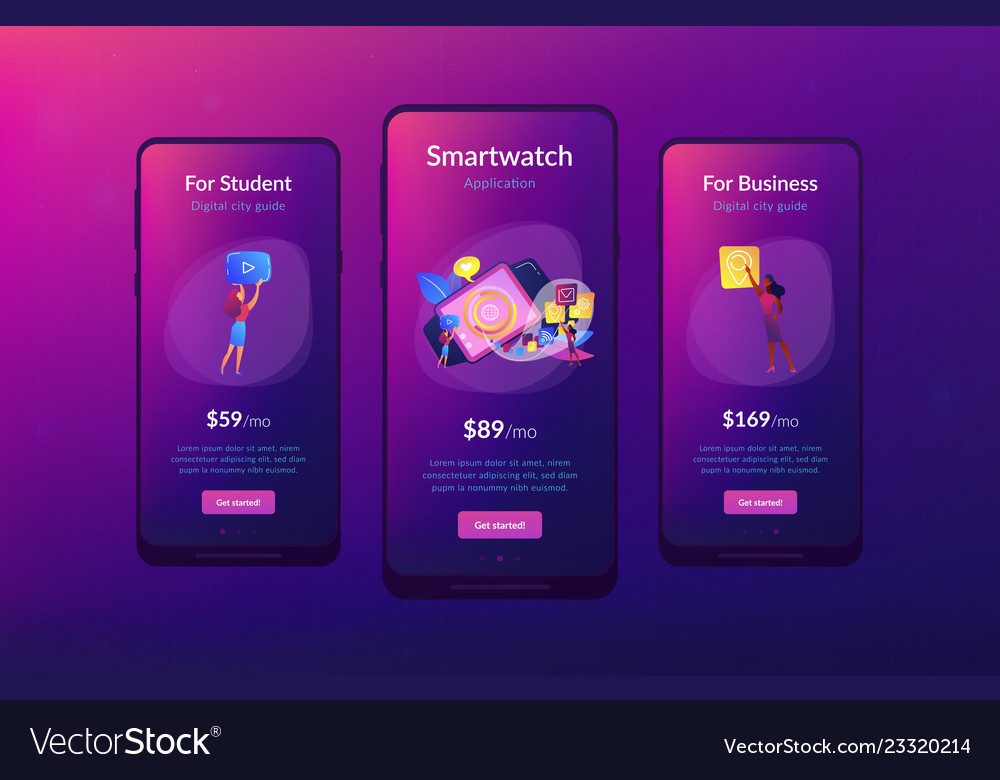Smartwatch app interface template Royalty Free Vector Image Smartwatch app interface template Royalty Free Vector Image