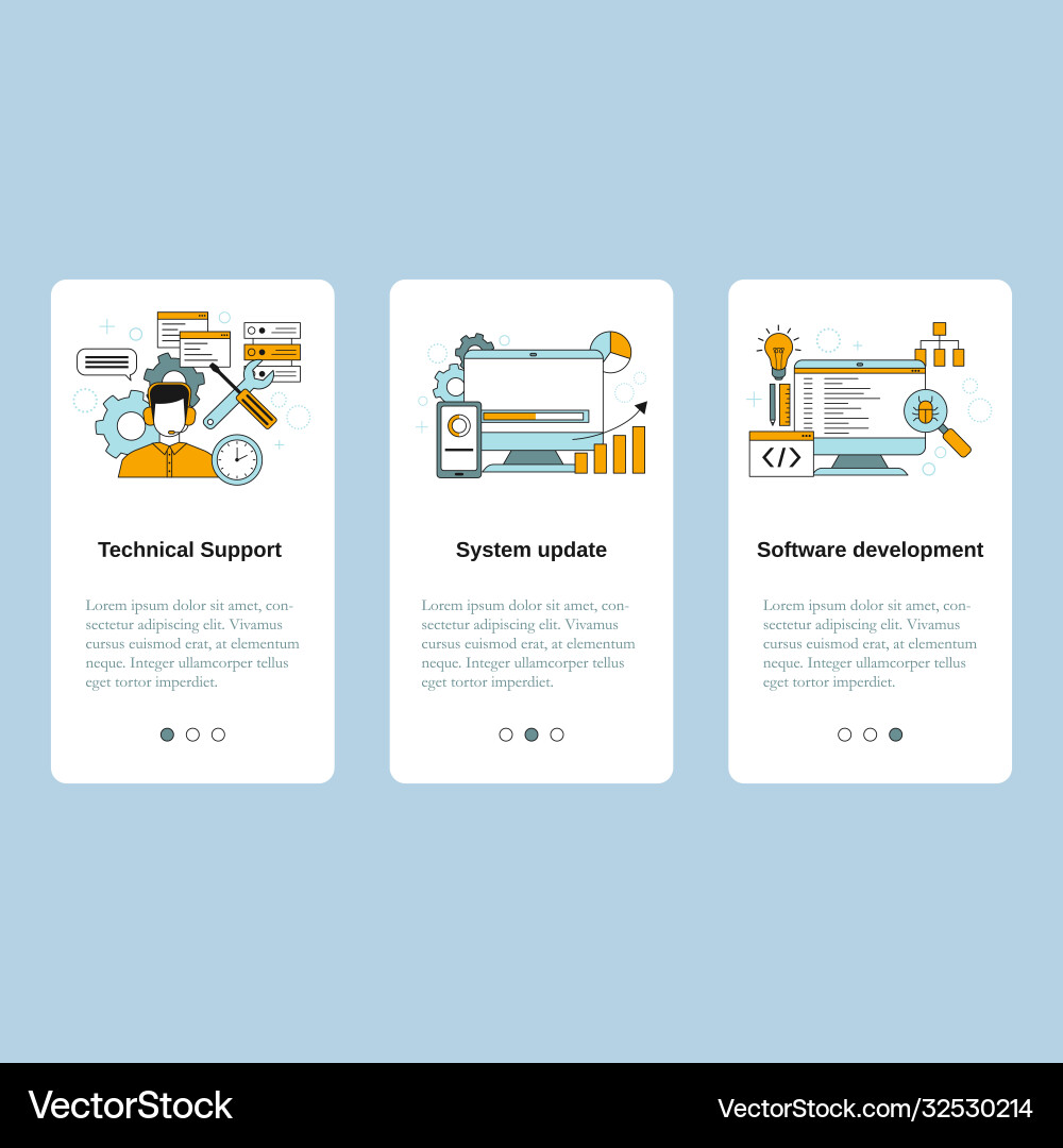 Technical support system update software Vector Image