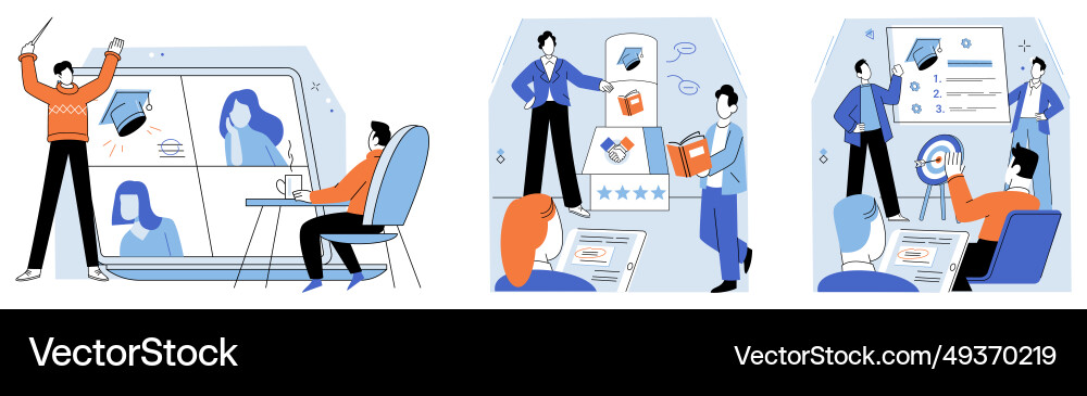Business training learning from experienced Vector Image