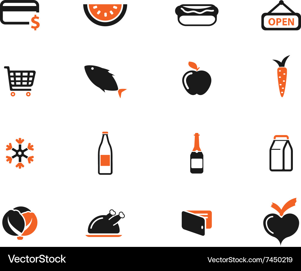 Grocery simply icons Royalty Free Vector Image