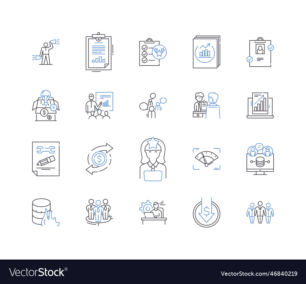 Human evaluation line icons collection assessment Vector Image Human evaluation line icons collection assessment Vector Image
