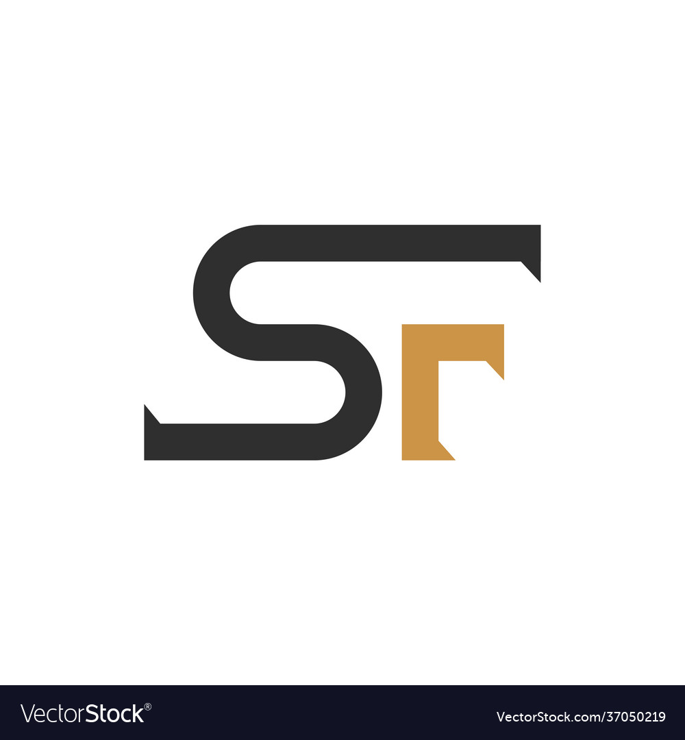 Initial letter sf logo or fs design Royalty Free Vector