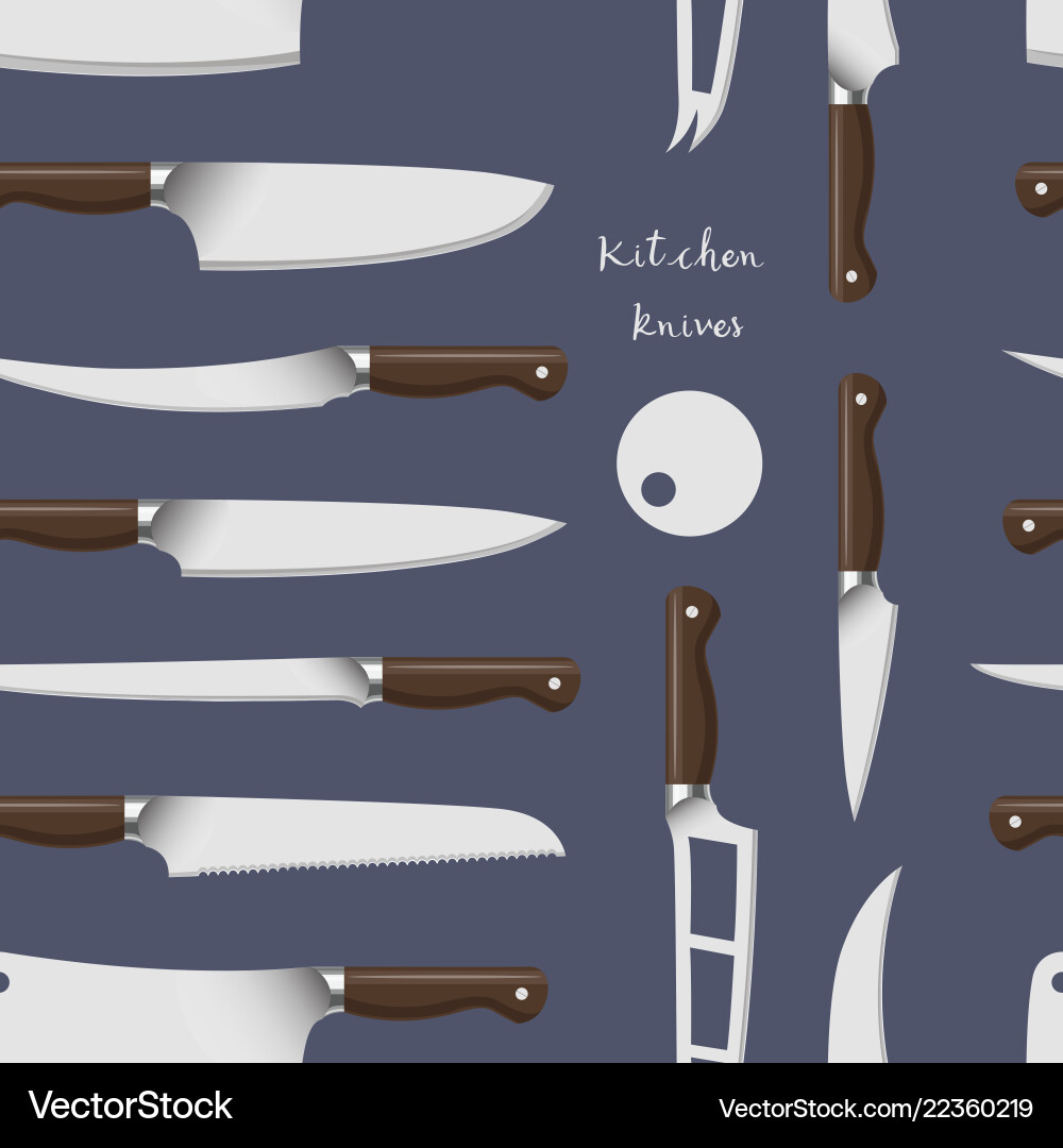 Kitchen knife weapon steel pattern Royalty Free Vector Image