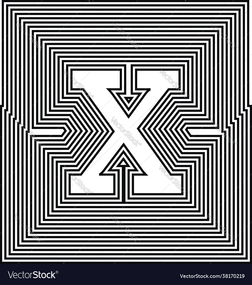 Letter X Line Logo Icon Design Royalty Free Vector Image