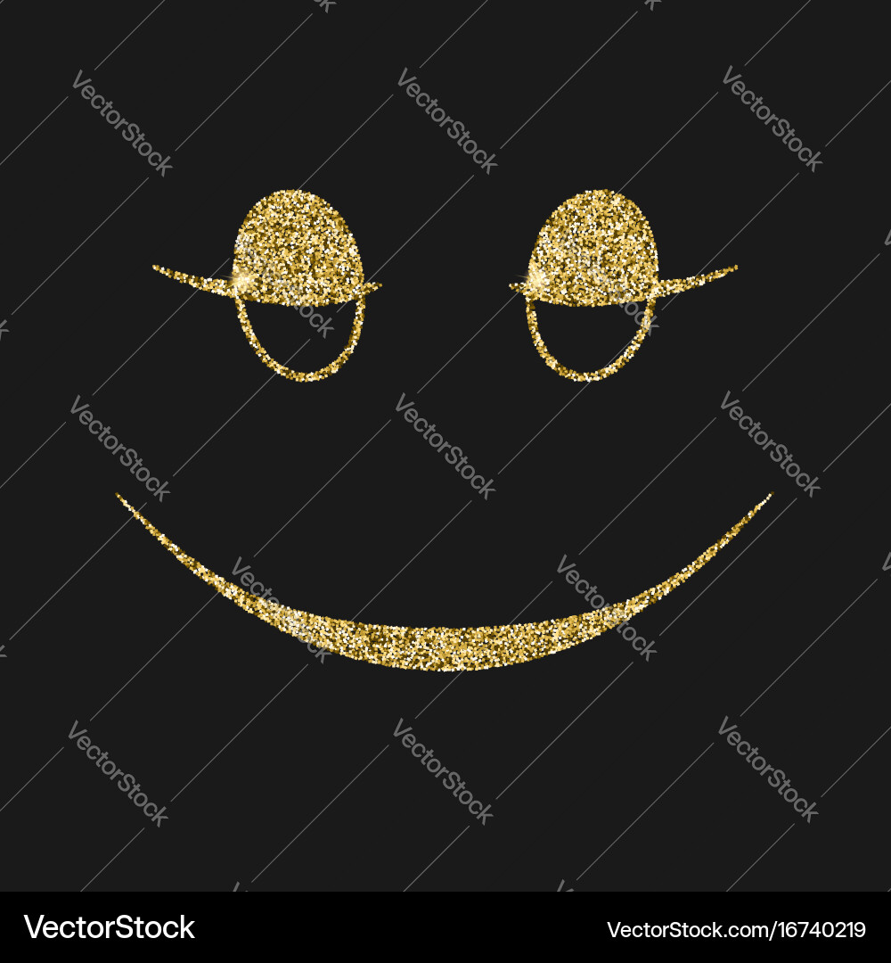 Smiling icon with glitter effect isolated on Vector Image