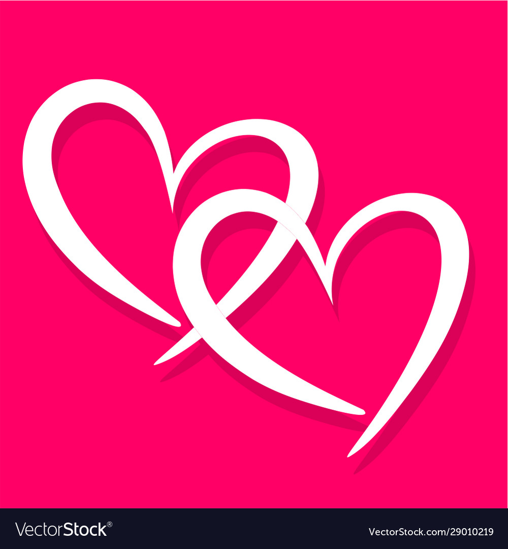 Two hearts Royalty Free Vector Image - VectorStock