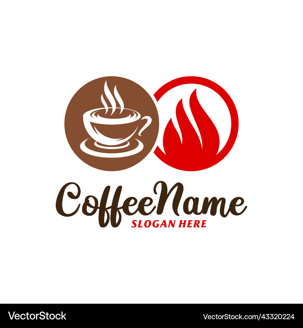 Fire coffee logo design template Royalty Free Vector Image