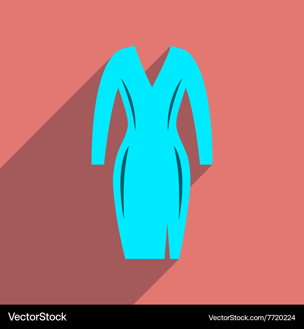 Flat icon with long shadow elegant dress Vector Image