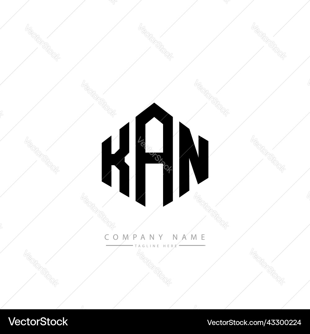 Kan letter logo design with polygon shape Vector Image