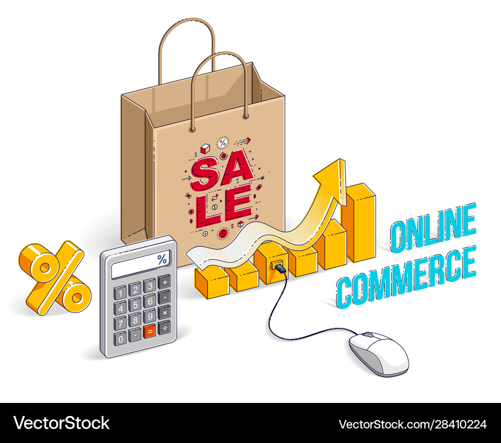 Online shop concept web store internet sales Vector Image