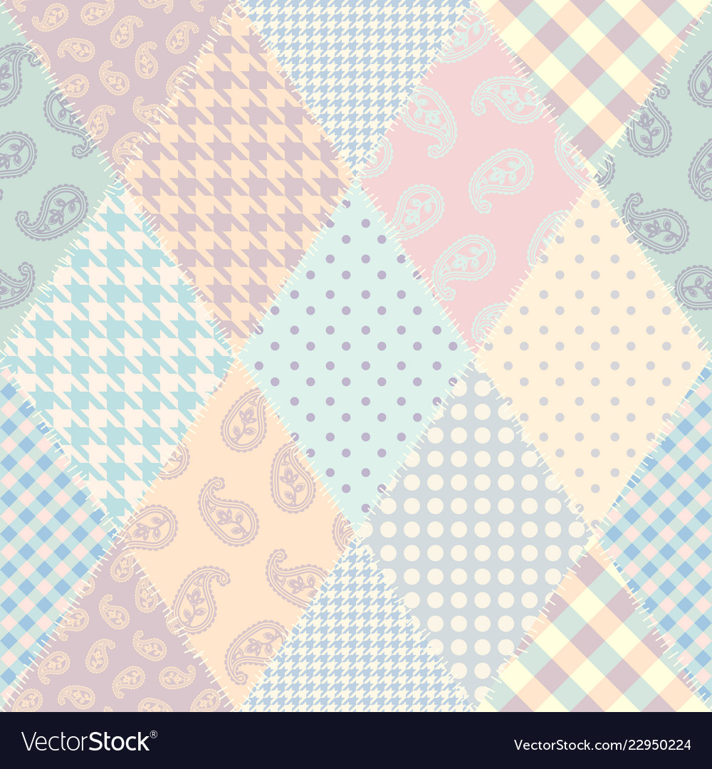 Patchwork textile pattern seamless quilting Vector Image
