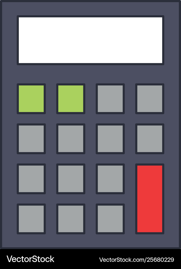 Calculator math device isolated symbol Royalty Free Vector