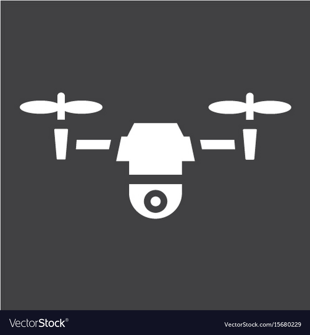 Drone solid icon fly and copter Royalty Free Vector Image