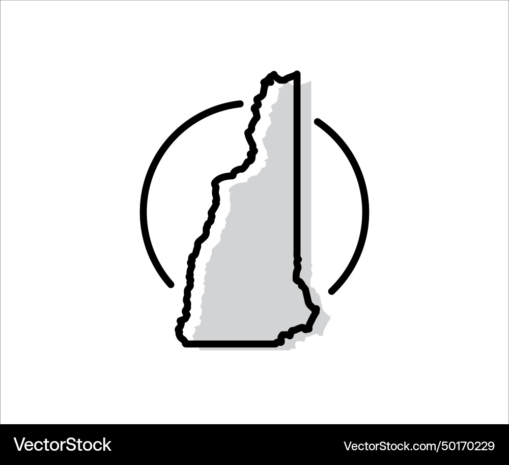 New hampshire black map on white background Vector Image