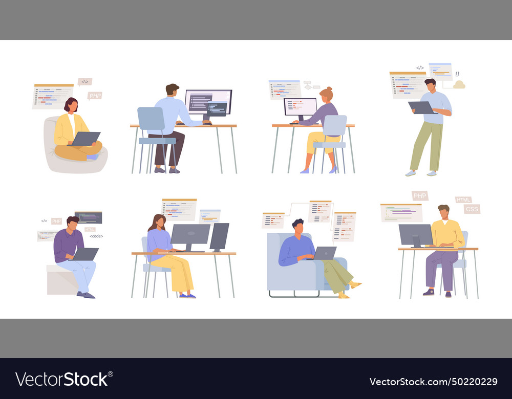 People it programmers technology professional Vector Image
