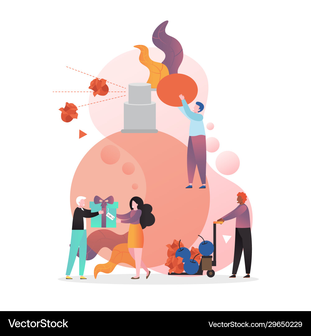 Perfume making process concept for web Royalty Free Vector
