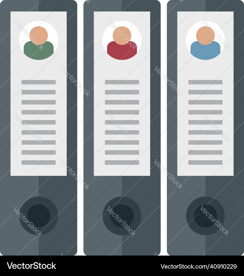 Personal information folder icon flat isolated Vector Image